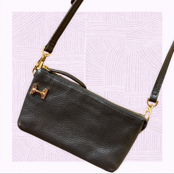 H by Halston | Bags | Halston Black Leather Crossbody | Poshmark